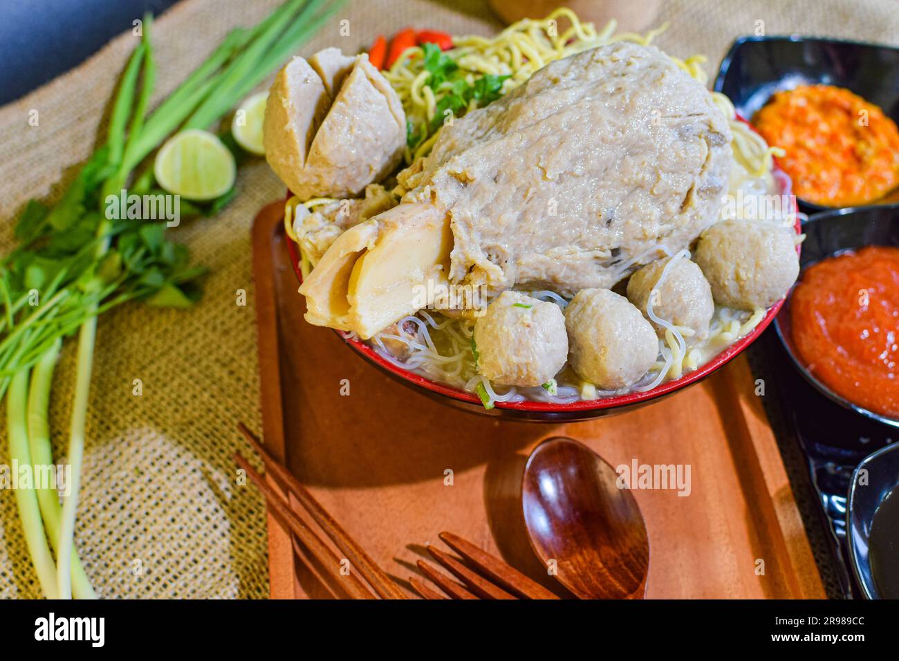 Indonesian Food: Photo products of various variants of Meatballs with ...