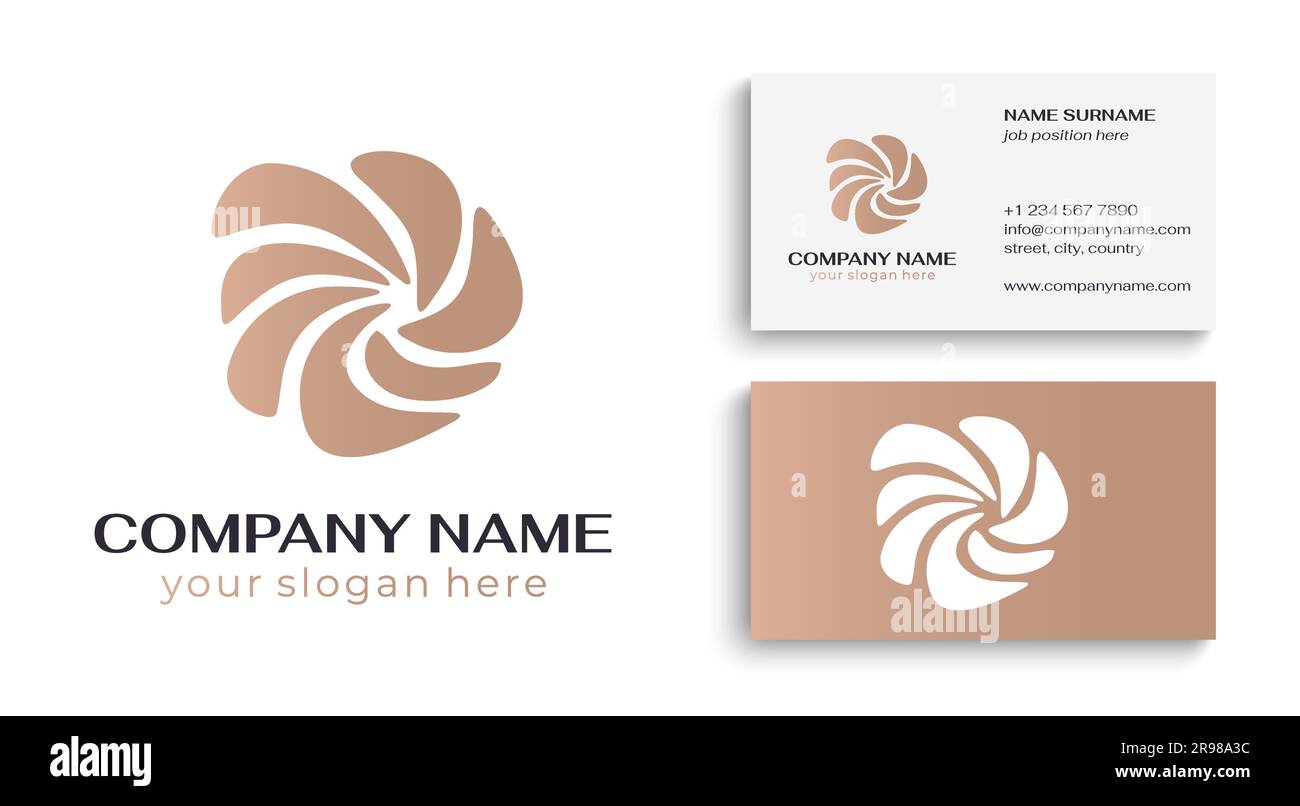 Round spiral logo. Swirling elegant waves of fabric. Template for ...