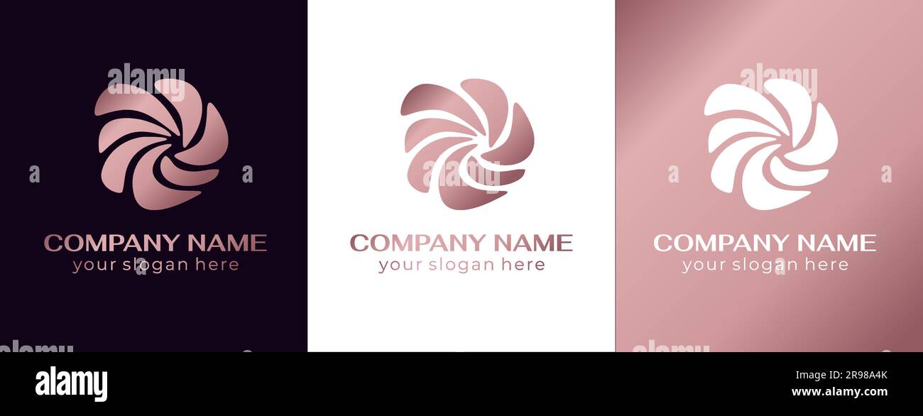 Round spiral logo. Swirling elegant waves of fabric. Template for ...