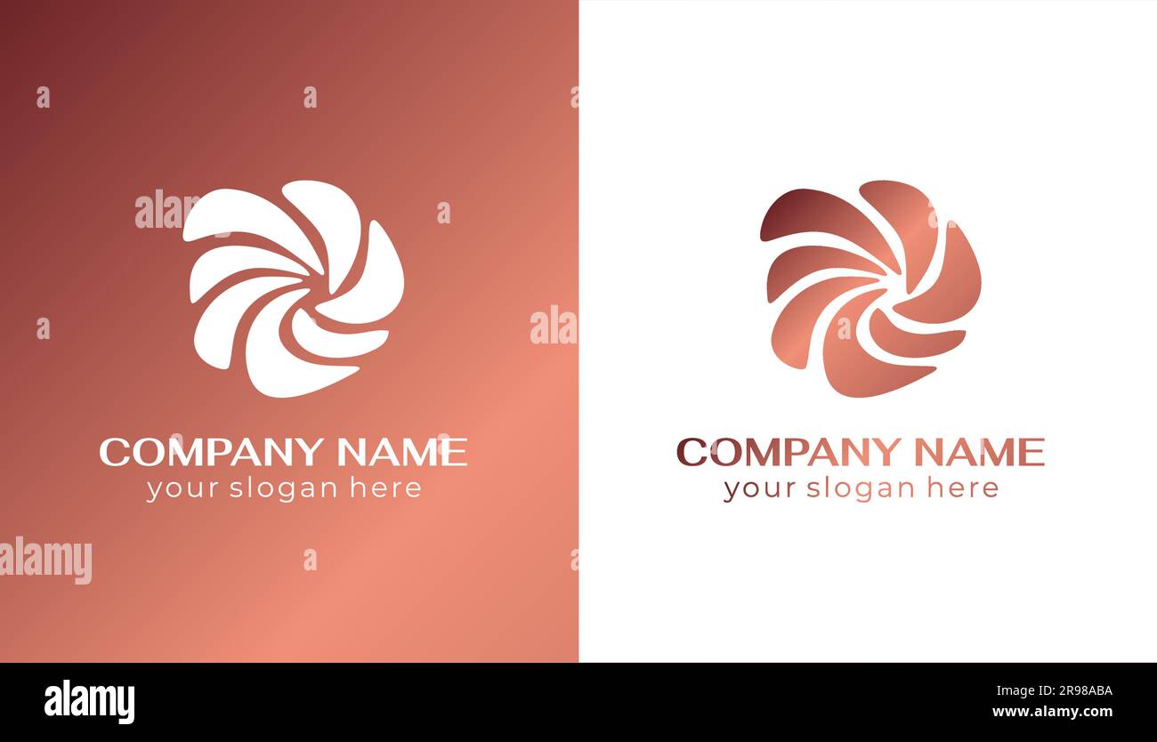 Round spiral logo. Swirling elegant waves of fabric. Template for ...