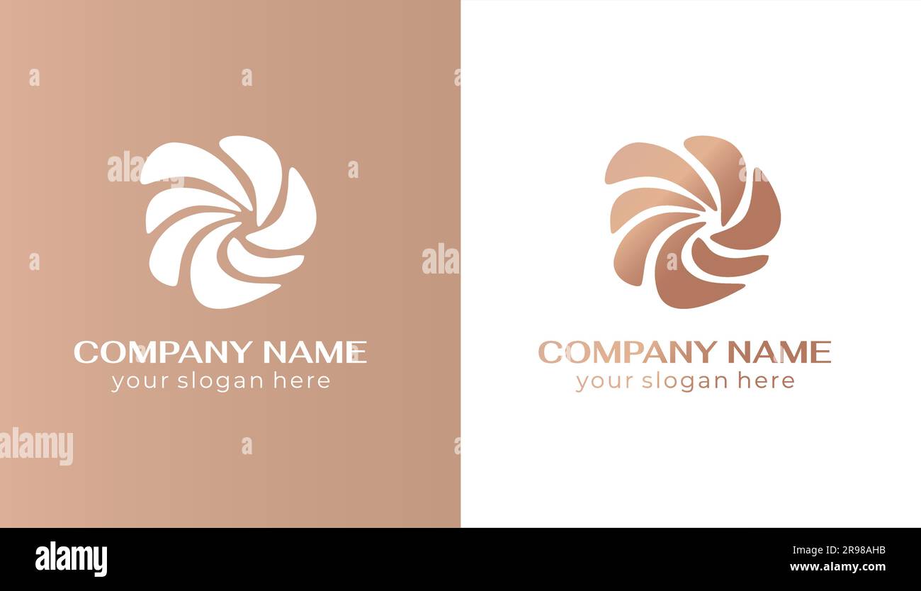 Round spiral logo. Swirling elegant waves of fabric. Template for ...