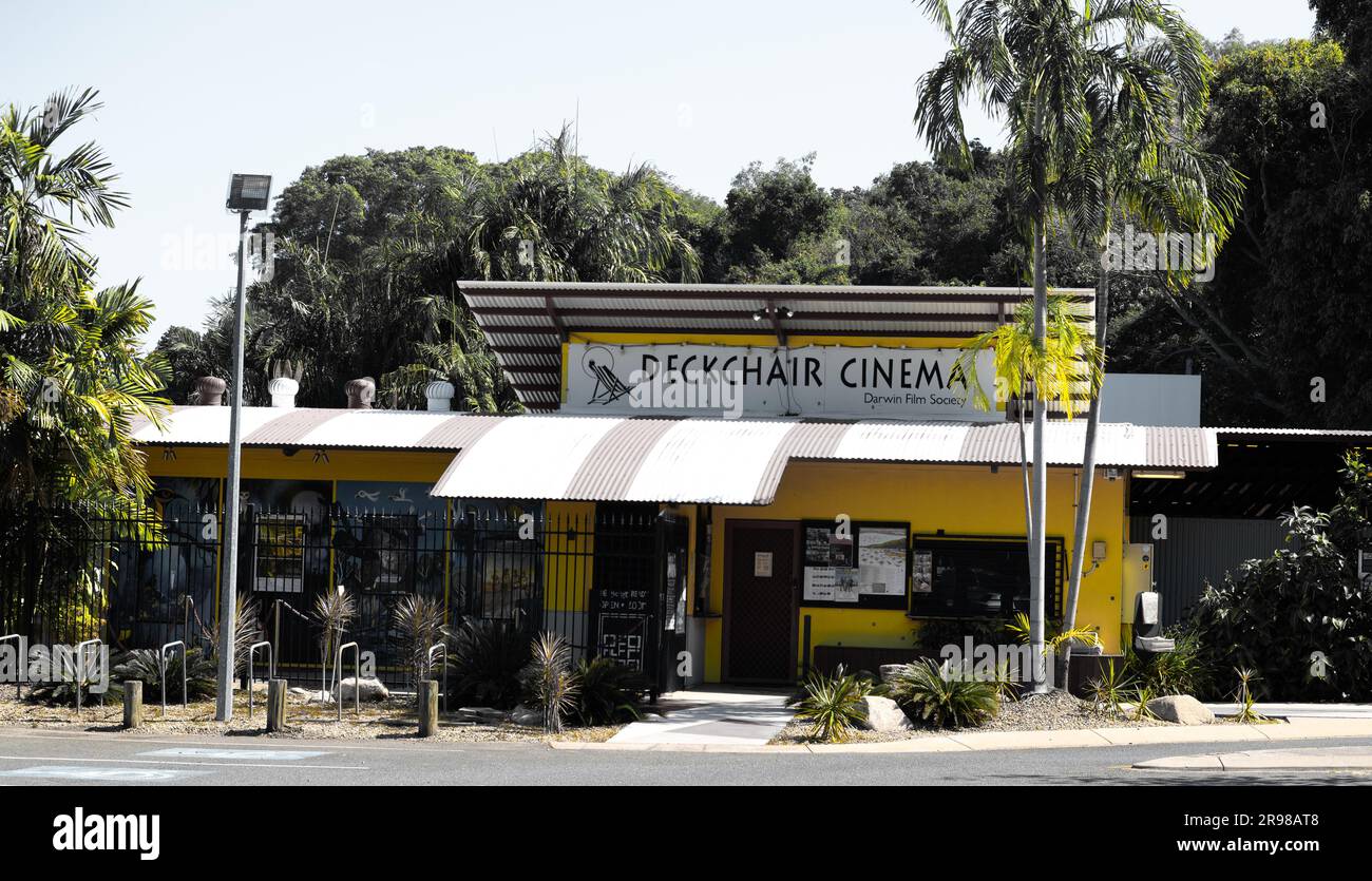 The outdoor Deck Chair Cinema located on the waterfront in Darwin City ...