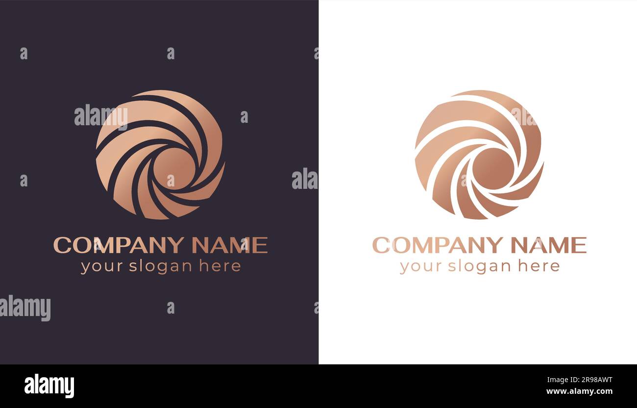 Round spiral logo. Swirling elegant waves of fabric. Template for ...
