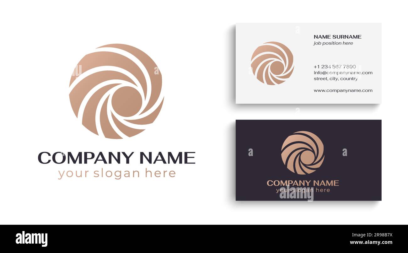 Round spiral logo. Swirling elegant waves of fabric. Template for ...