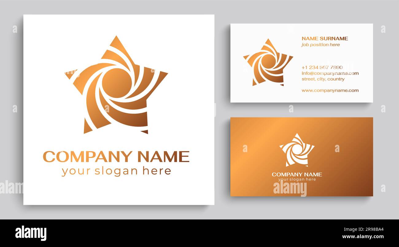 Spiral rays star logo. Curly elegant waves. Template to create a unique ...