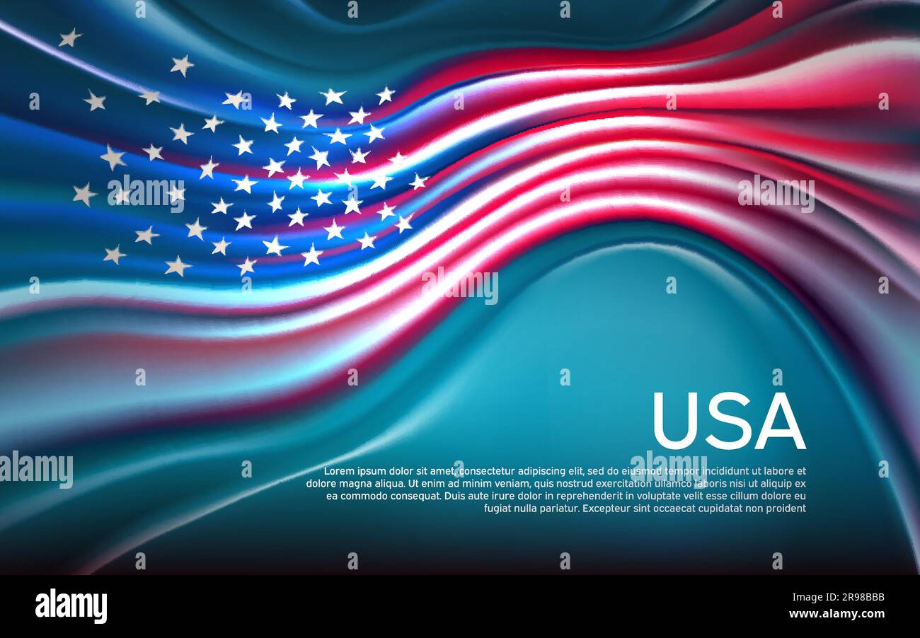 USA flag background. Blurred pattern of lines in the colors of abstract ...