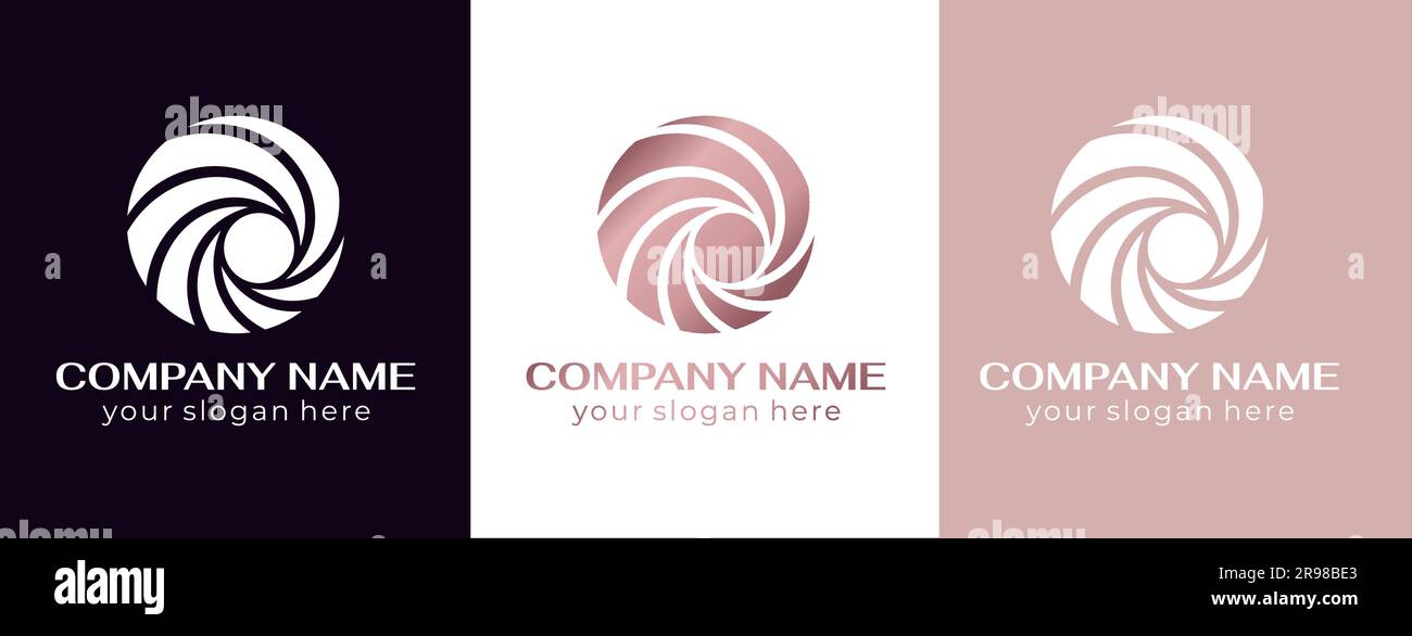 Round spiral logo. Swirling elegant waves of fabric. Template for ...