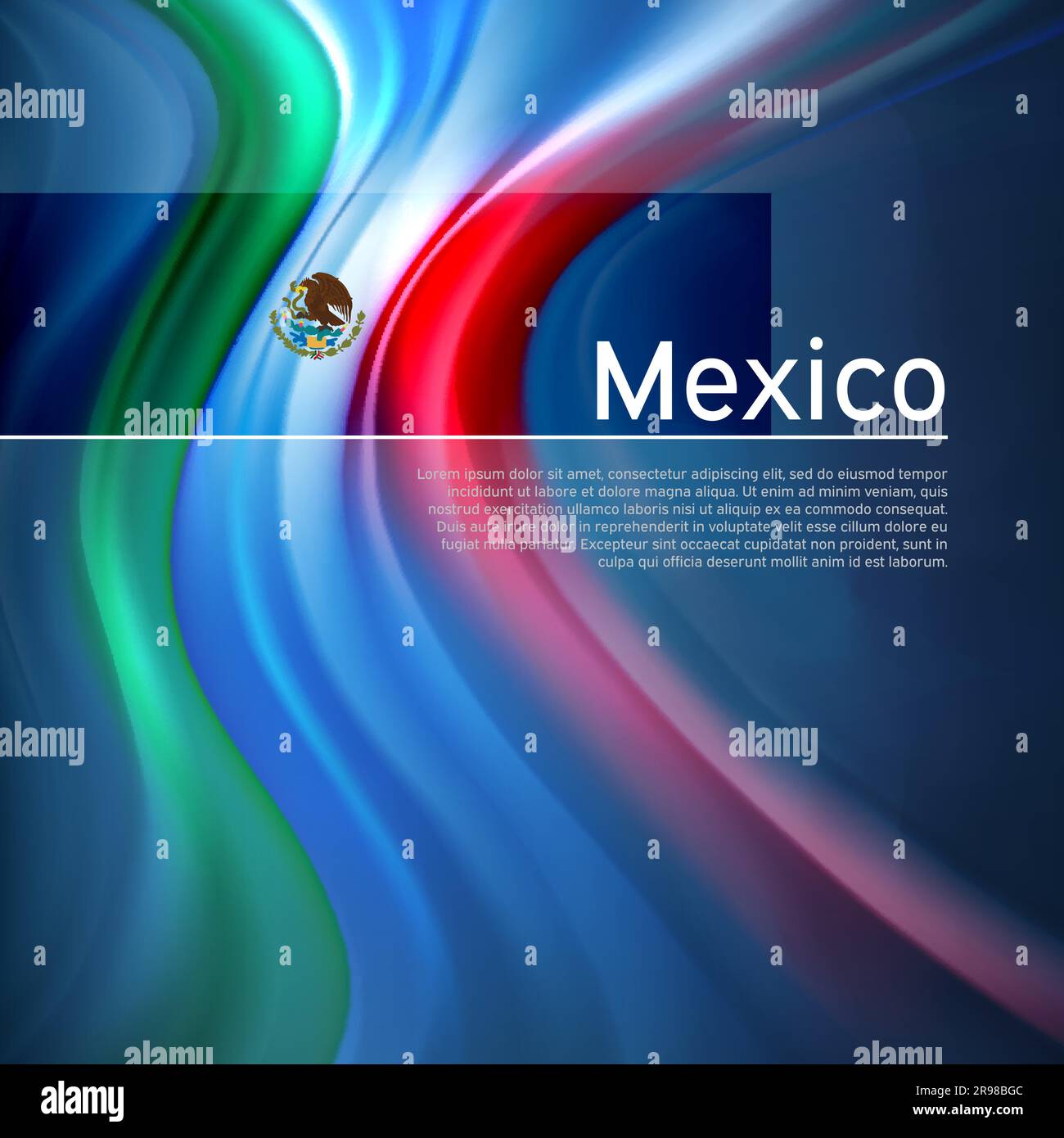 Mexico abstract flag background. Blurred pattern of light colors lines ...