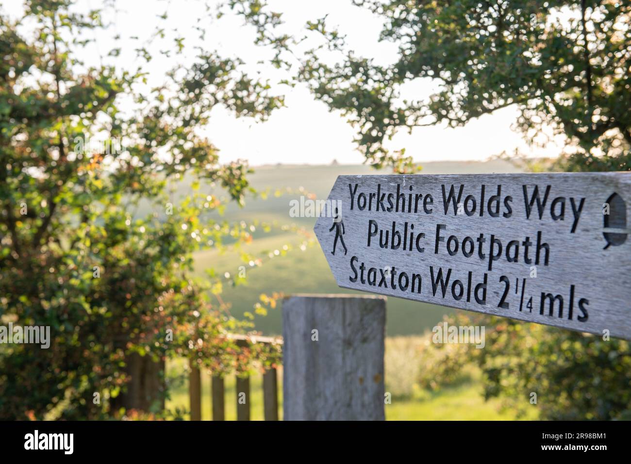 The landscape of the Yorkshire Wolds Way near Flixton and Staxton in ...