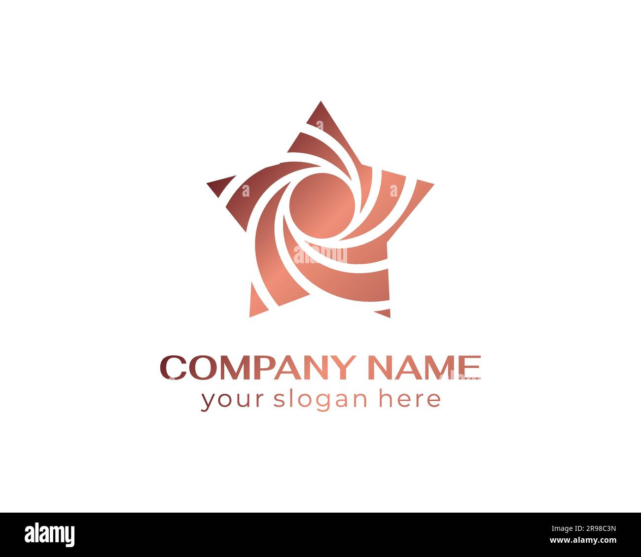 Spiral rays star logo. Curly elegant waves. Template to create a unique ...