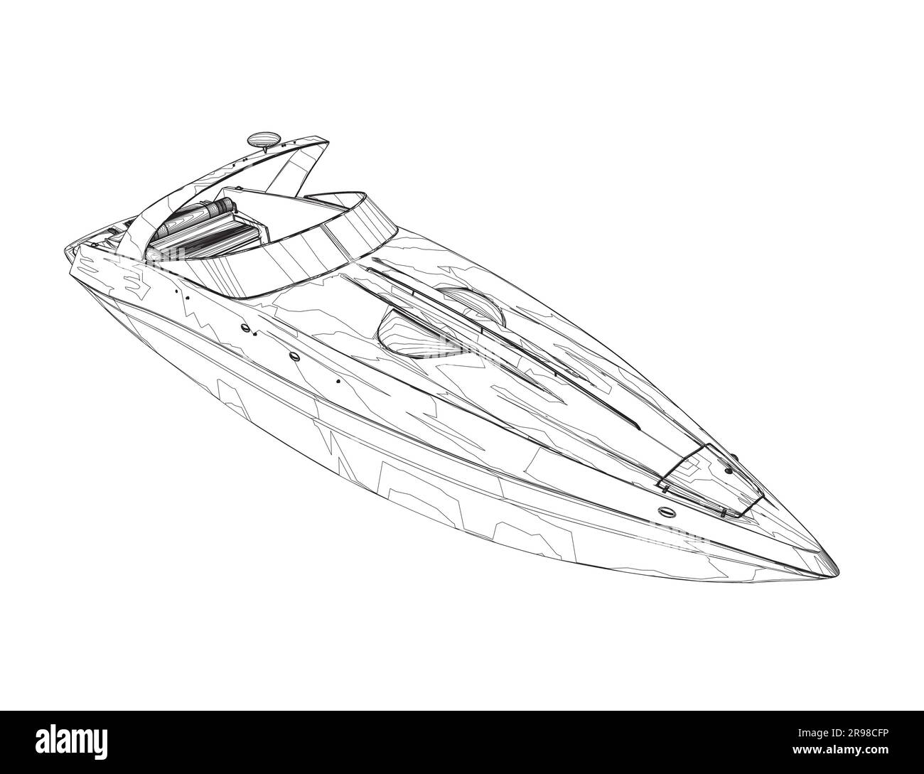 Outline Speedboat isolated vector illustration. Luxury and expensive ...