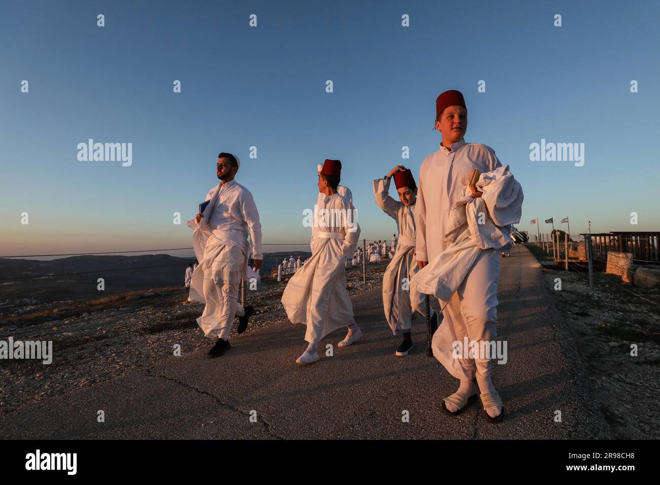 25 June 2023, Palestinian Territories, Nablus: Members of the Samaritan ...