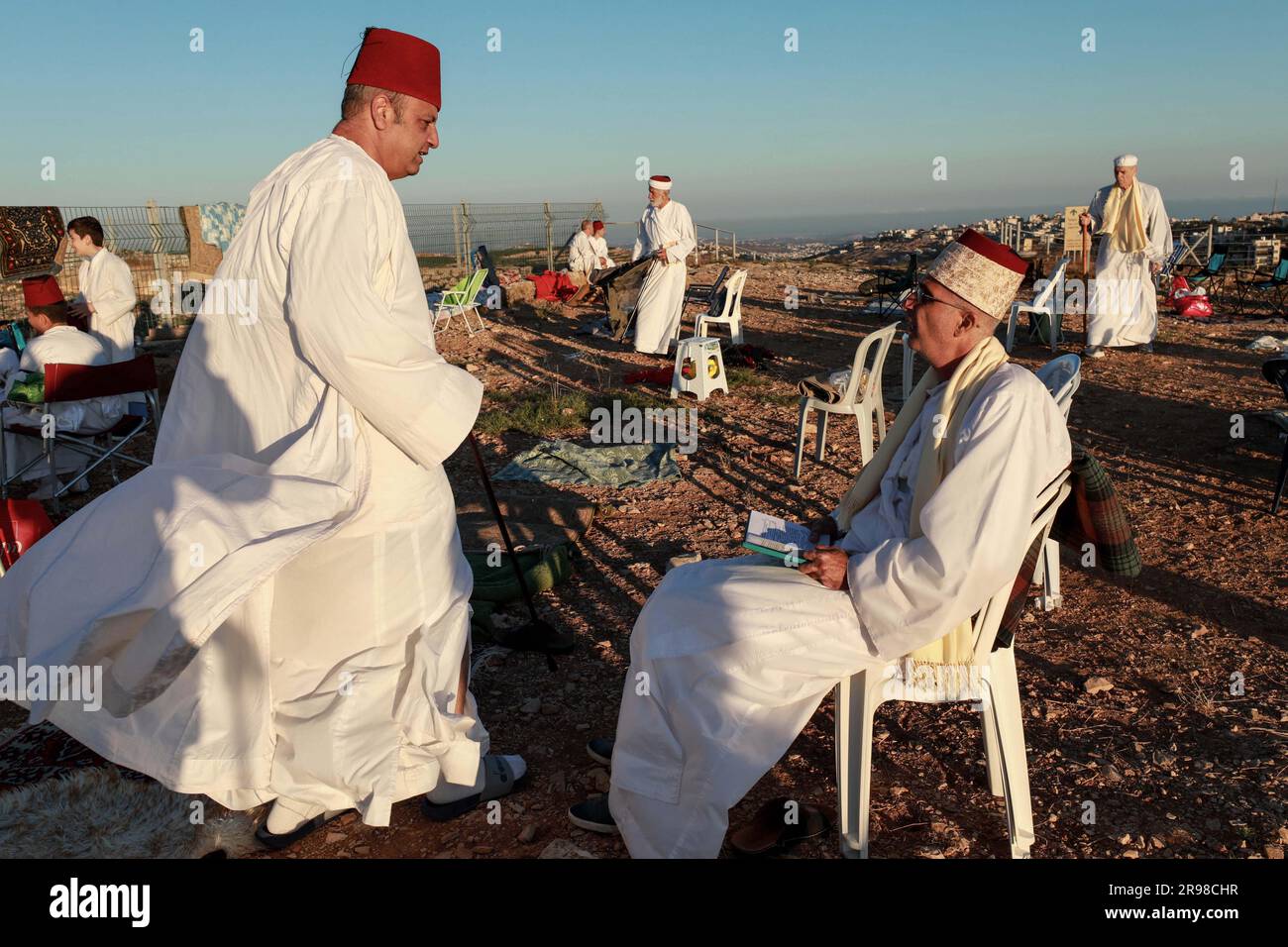 25 June 2023, Palestinian Territories, Nablus: Members of the Samaritan ...