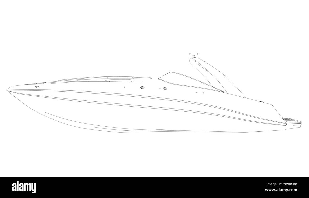 Outline Speedboat isolated vector illustration. Luxury and expensive ...