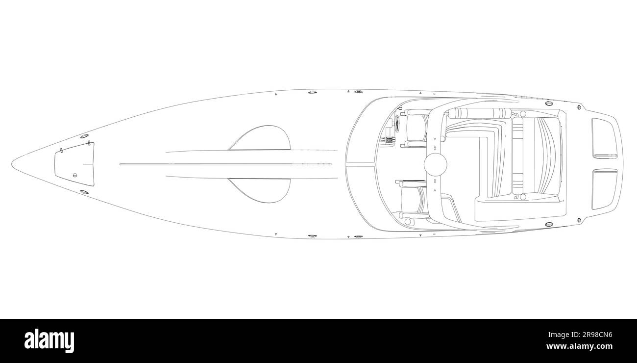 Outline Speedboat isolated vector illustration. Luxury and expensive ...