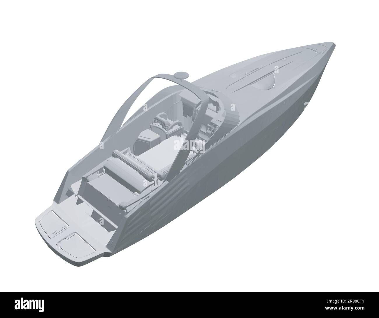 Polygonal gray Speedboat isolated vector illustration. Luxury and ...