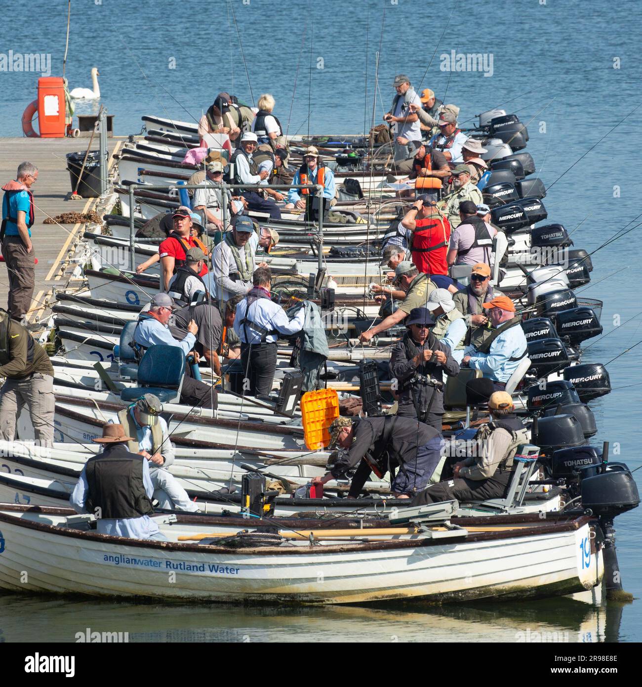 Trout fisherman taking part in the Bob Church Classic Rutland water ...