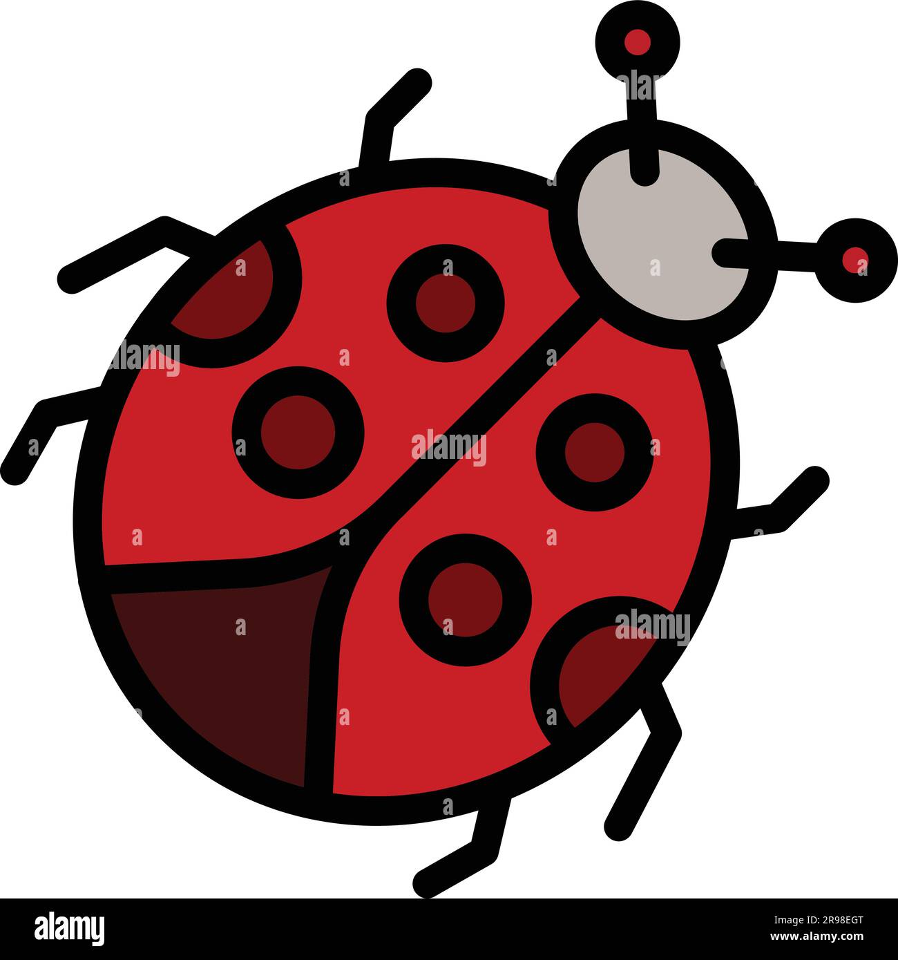 Insect ladybird icon. Outline Insect ladybird vector icon for web ...