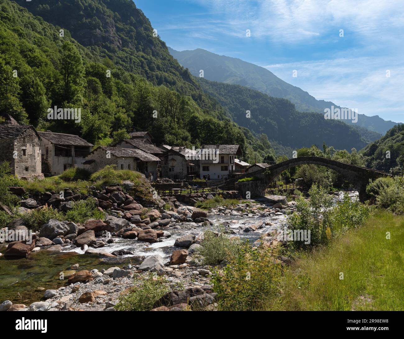 The beautiful small town of Fondo, at the beginning of Val Chiusella ...