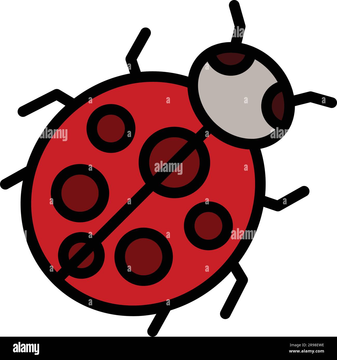 Ladybird macro icon. Outline Ladybird macro vector icon for web design ...