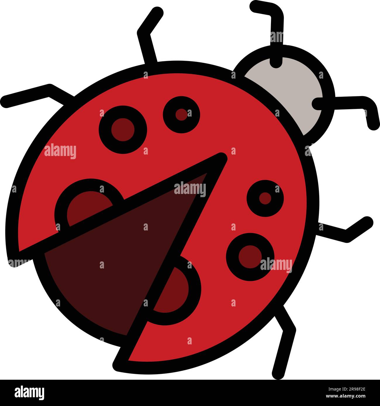 Ladybird cute icon. Outline Ladybird cute vector icon for web design ...