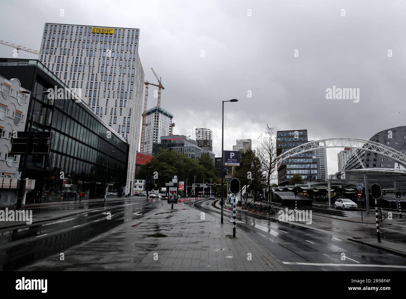 Rotterdam, NL - October 6, 2021: Street view and generic architecture ...