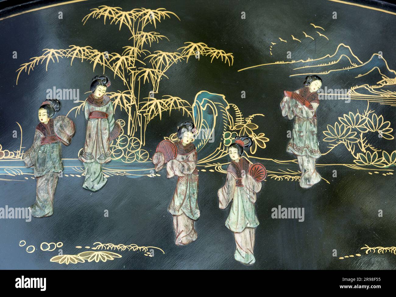 Detail of decorations of Japanese box Stock Photo - Alamy