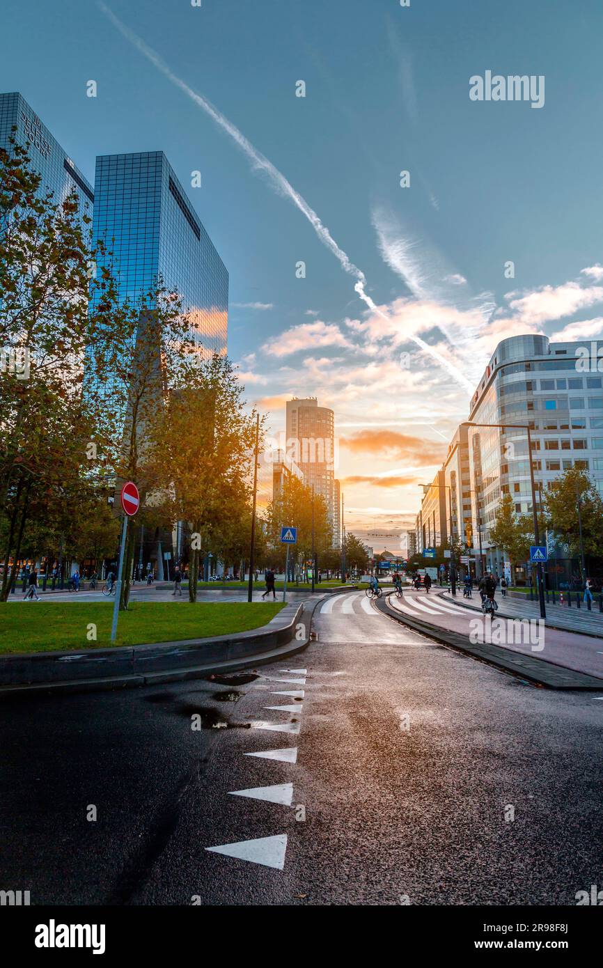 Rotterdam, the Netherlands - October 7, 2021: Street view and modern ...