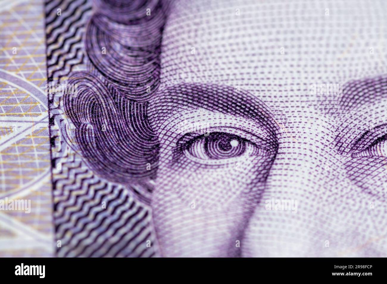 The face of Queen Victoria printed on the new British pound note Stock ...