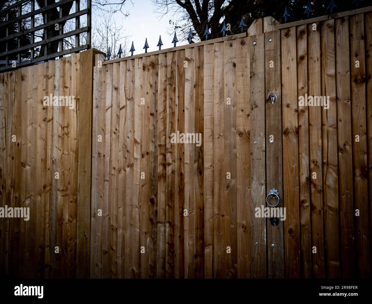 Wooden Garden Fence, with, Door, Lock, and Handel, Caversham, Reading ...