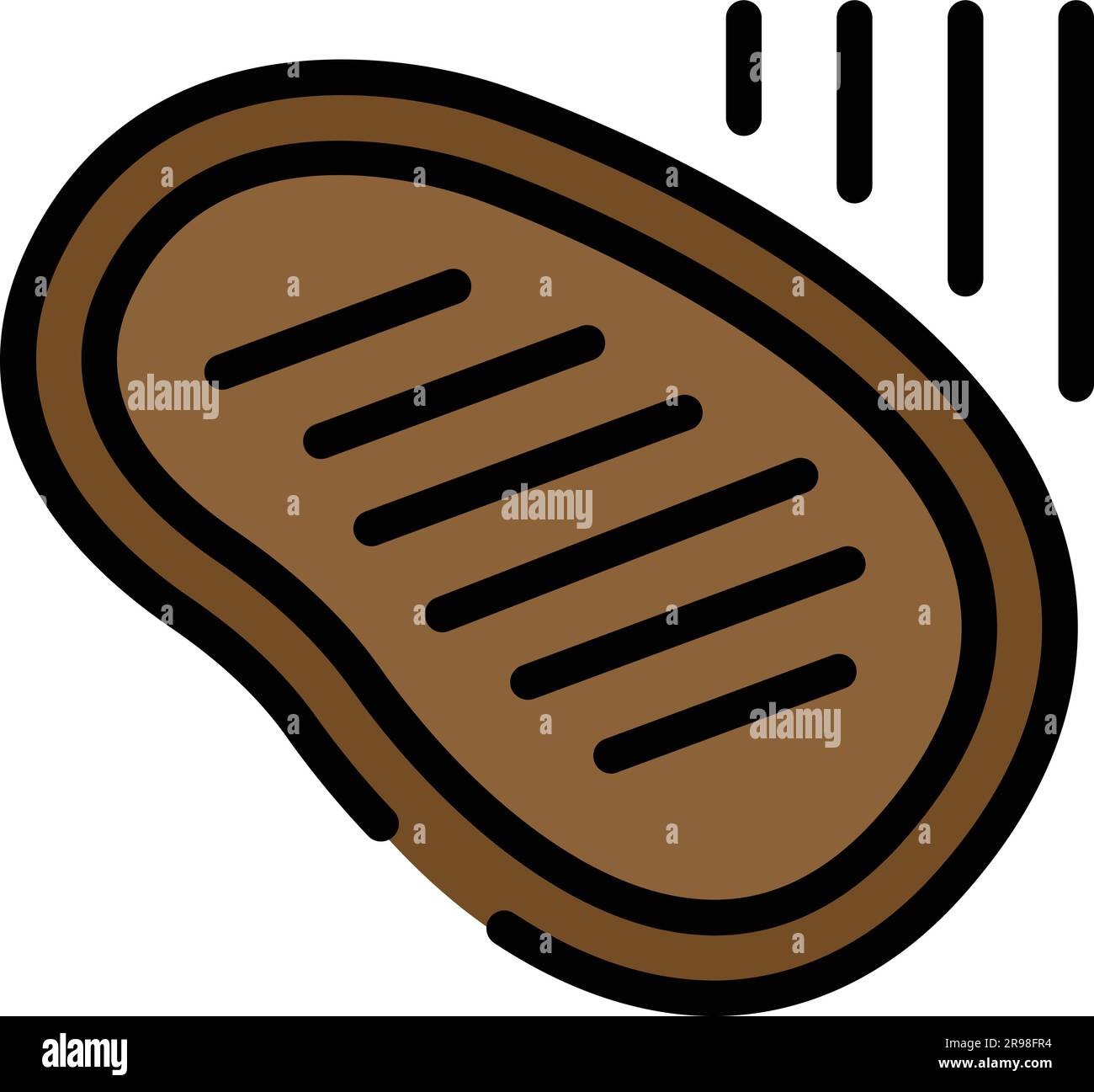 Meat steak icon outline vector. Beef chop. Food raw color flat Stock ...