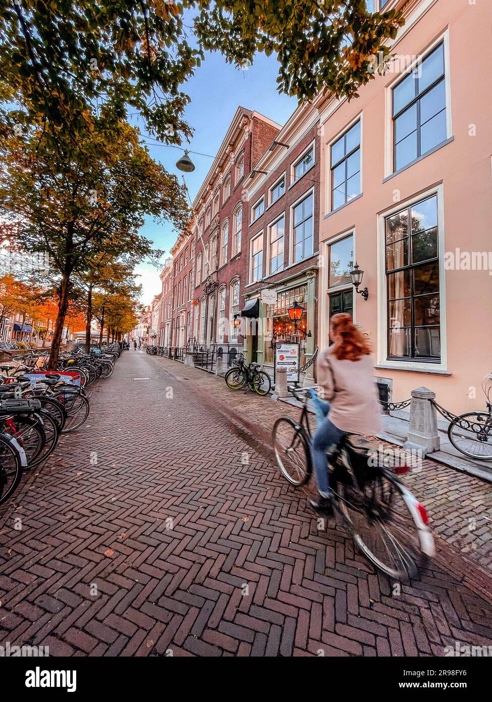 Delft, The Netherlands - October 5, 2021: Street view and city scenes ...
