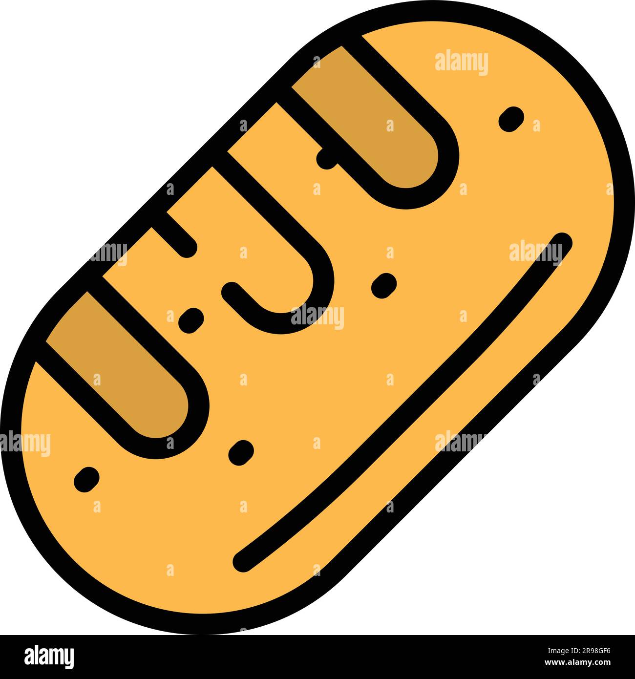 Bread icon outline vector. French bread. Bun food color flat Stock ...
