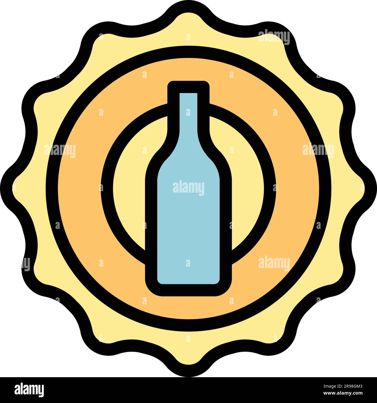 Beer cap icon outline vector. Bottle top. Lid badge color flat Stock ...
