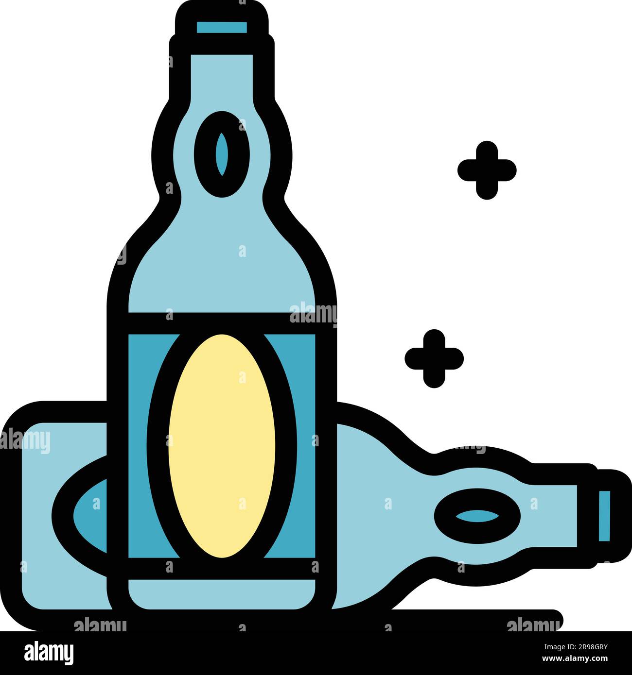 German beer bottle icon outline vector. Hand glass. Alcohol hop color ...