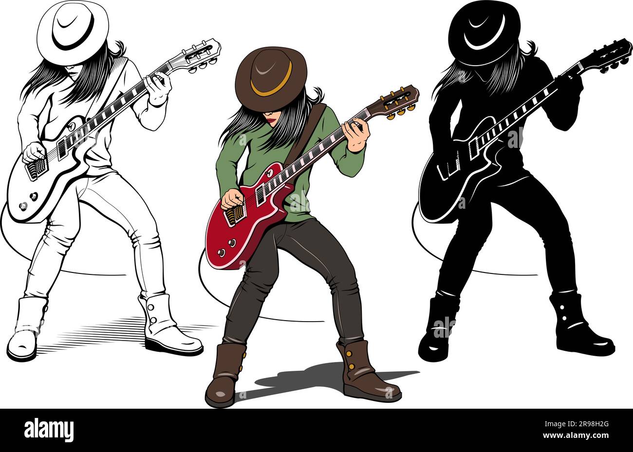 Girl Rock Band Silhouette