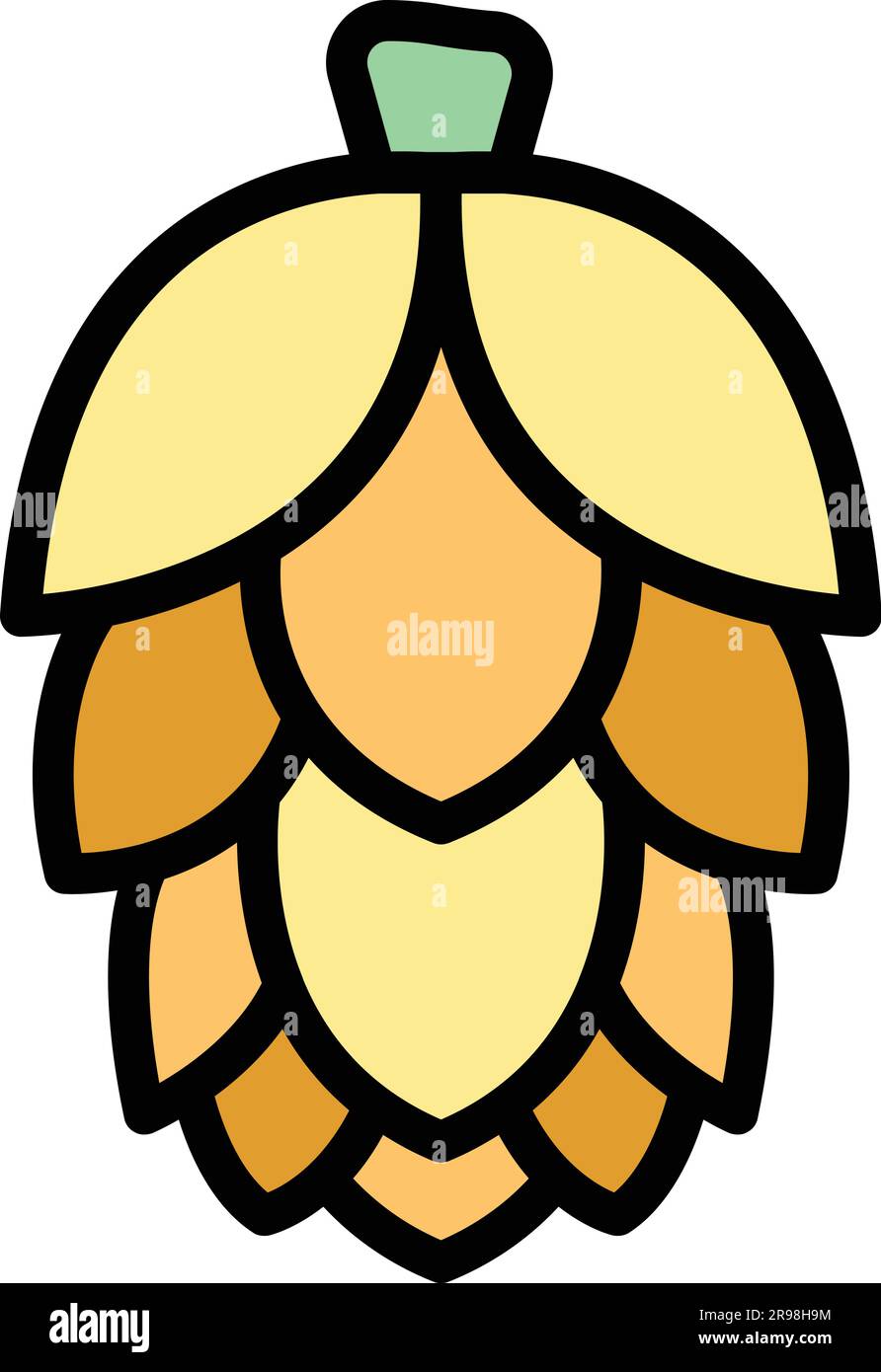Beer plant icon outline vector. Bar pub. Malt wheat color flat Stock ...