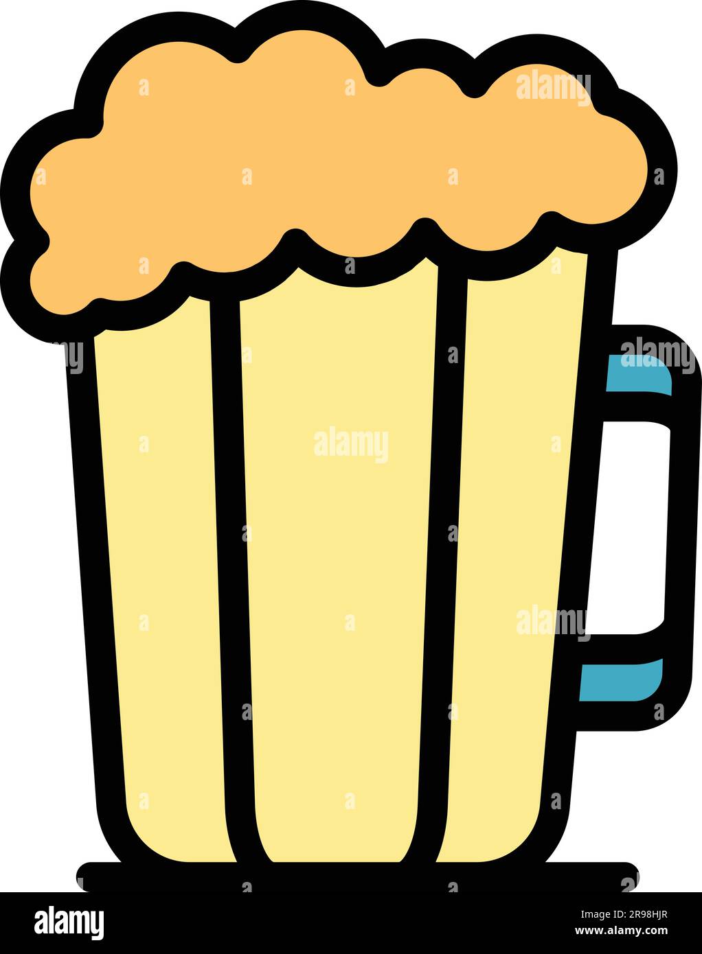 Foam beer mug icon outline vector. Pint glass. Bar drink color flat ...