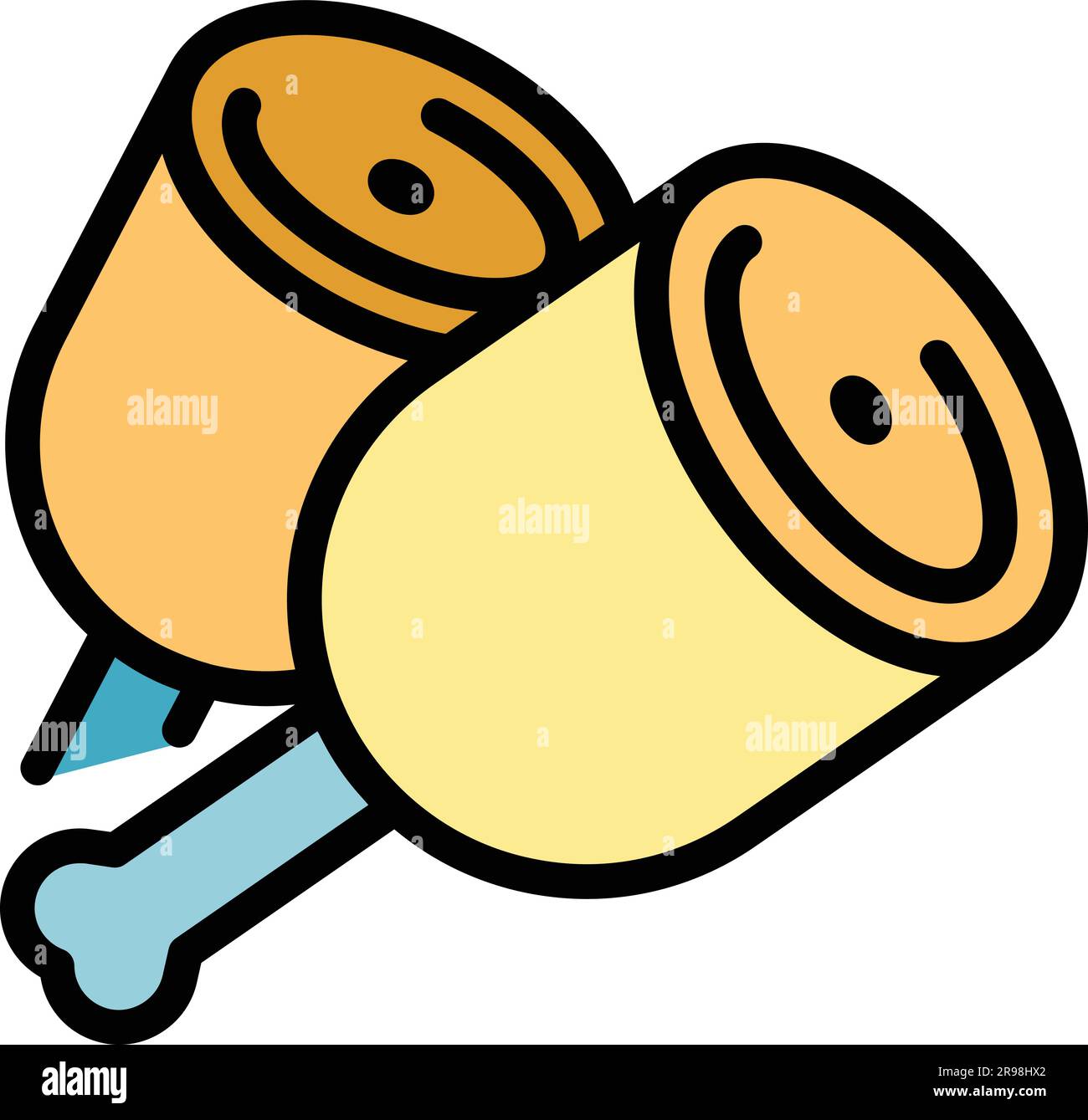 Chicken meat icon outline vector. Beef pork. Food lamb color flat Stock ...