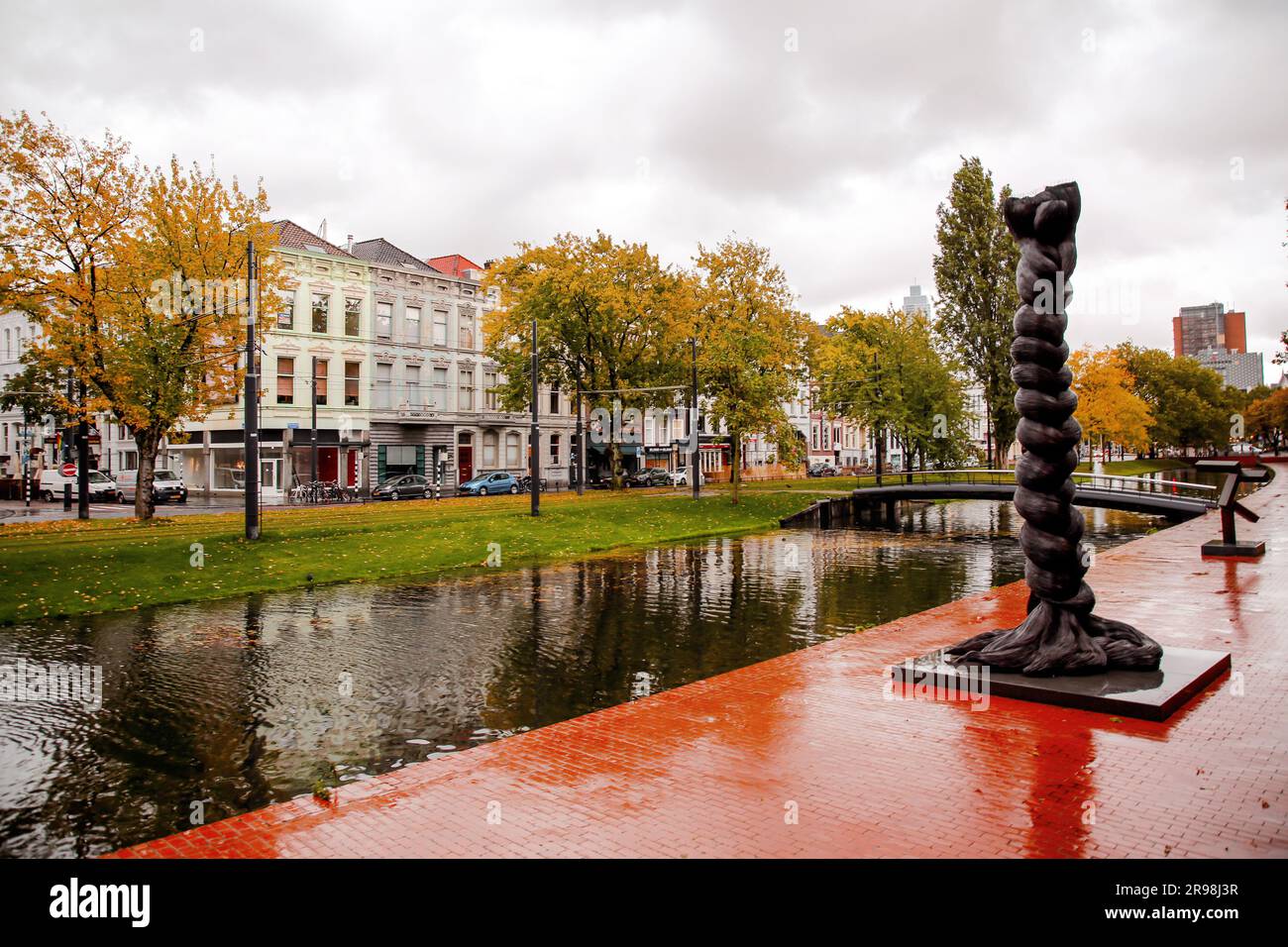 Rotterdam, NL - October 6, 2021: Street view and park areas in ...