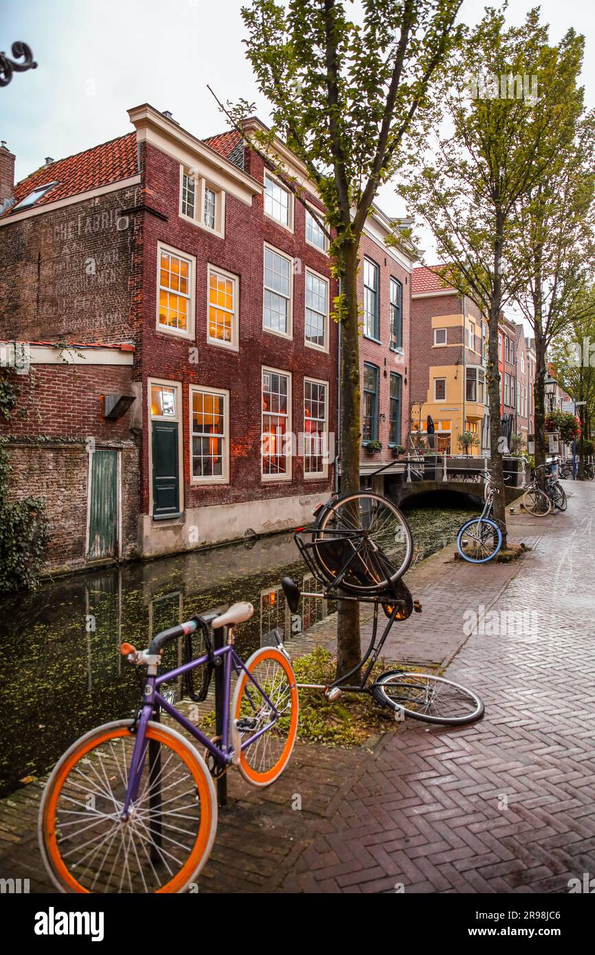 Delft, The Netherlands - October 5, 2021: Street view and a scene from ...