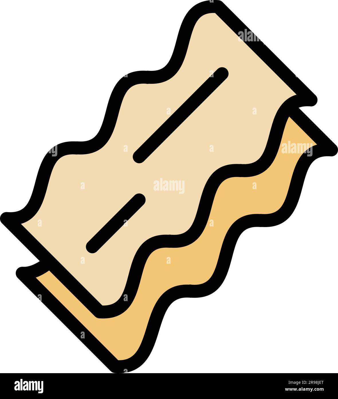 Cooking lasagna icon outline vector. Lasagne pasta. Italian dish color ...