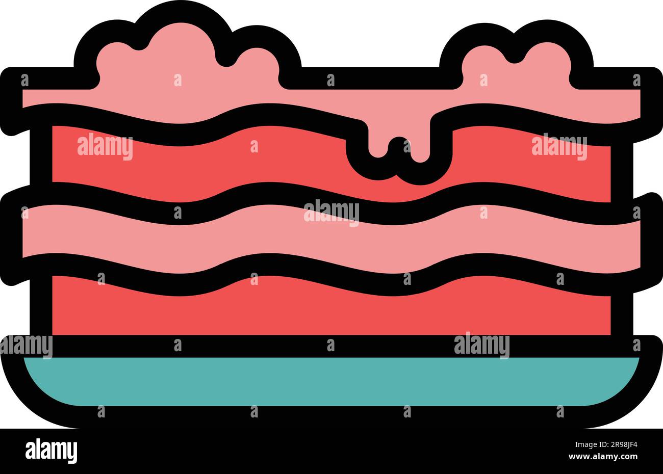 Bolognese lasagna icon outline vector. Lasagne pasta. Italian food ...