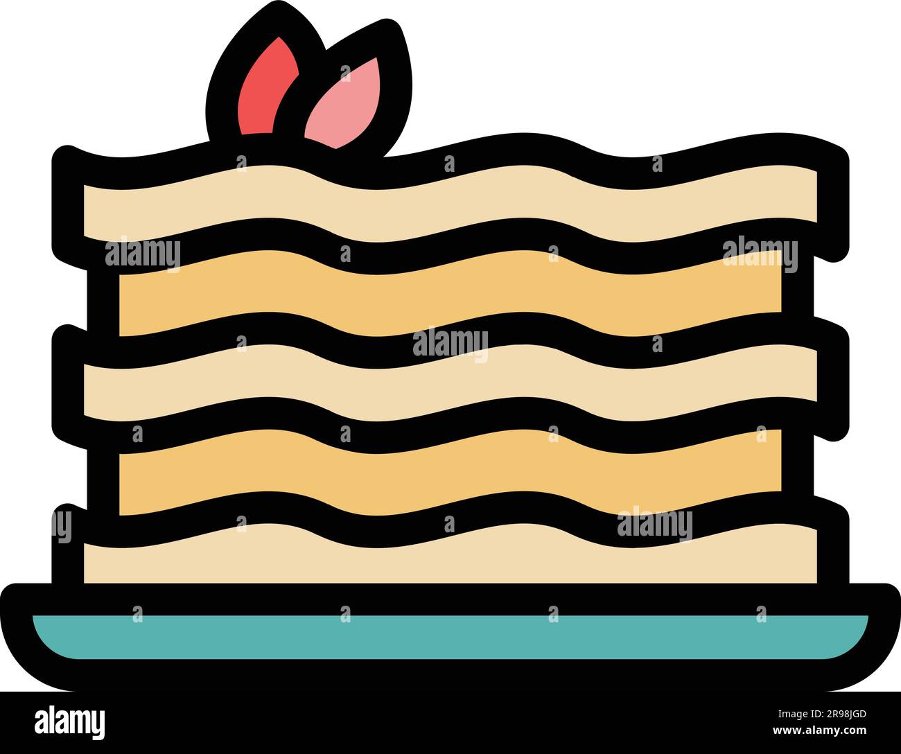 Sheet lasagna icon outline vector. Lasagne pasta. Italian food color ...