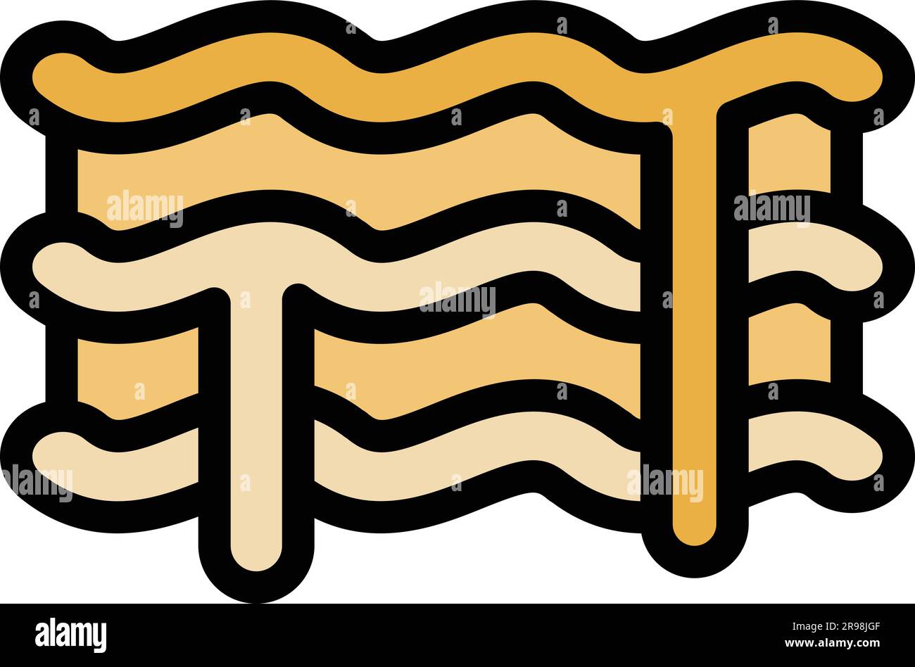 Baked lasagna icon outline vector. Lasagne pasta. Macaroni food color ...