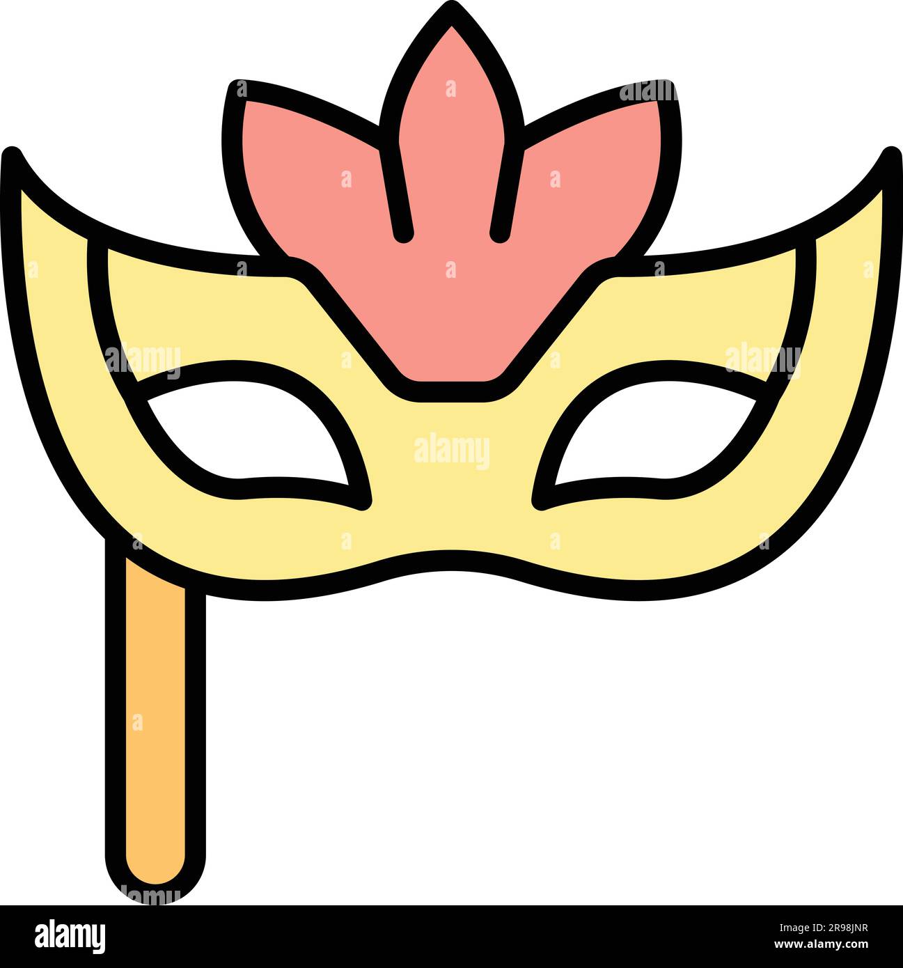 Venice mask icon outline vector. Carnival party. Masquerade face color ...