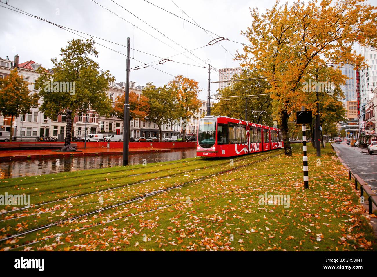 Rotterdam, Netherlands - October 6, 2021: Modern light rail city tram ...