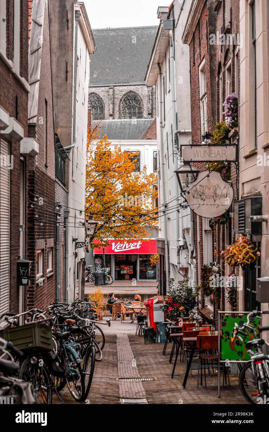 Leiden, Netherlands - October 7, 2021: Street view and generic ...