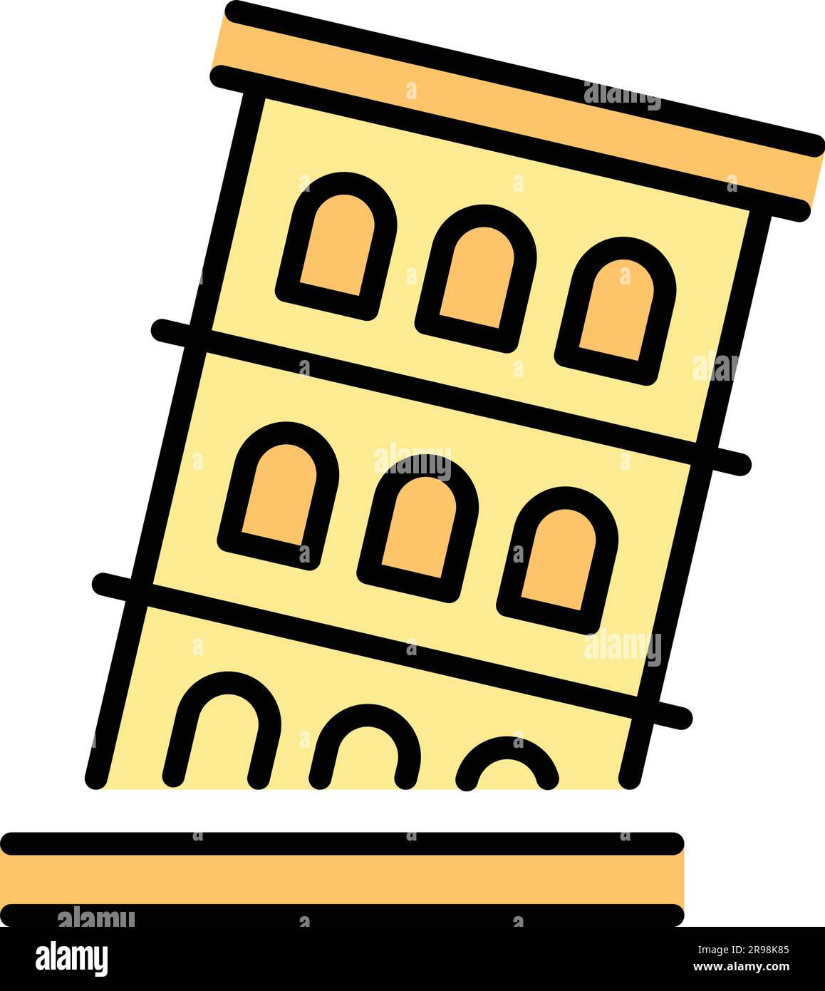 Italy tower icon outline vector. Italian pisa. Culture landmark color ...