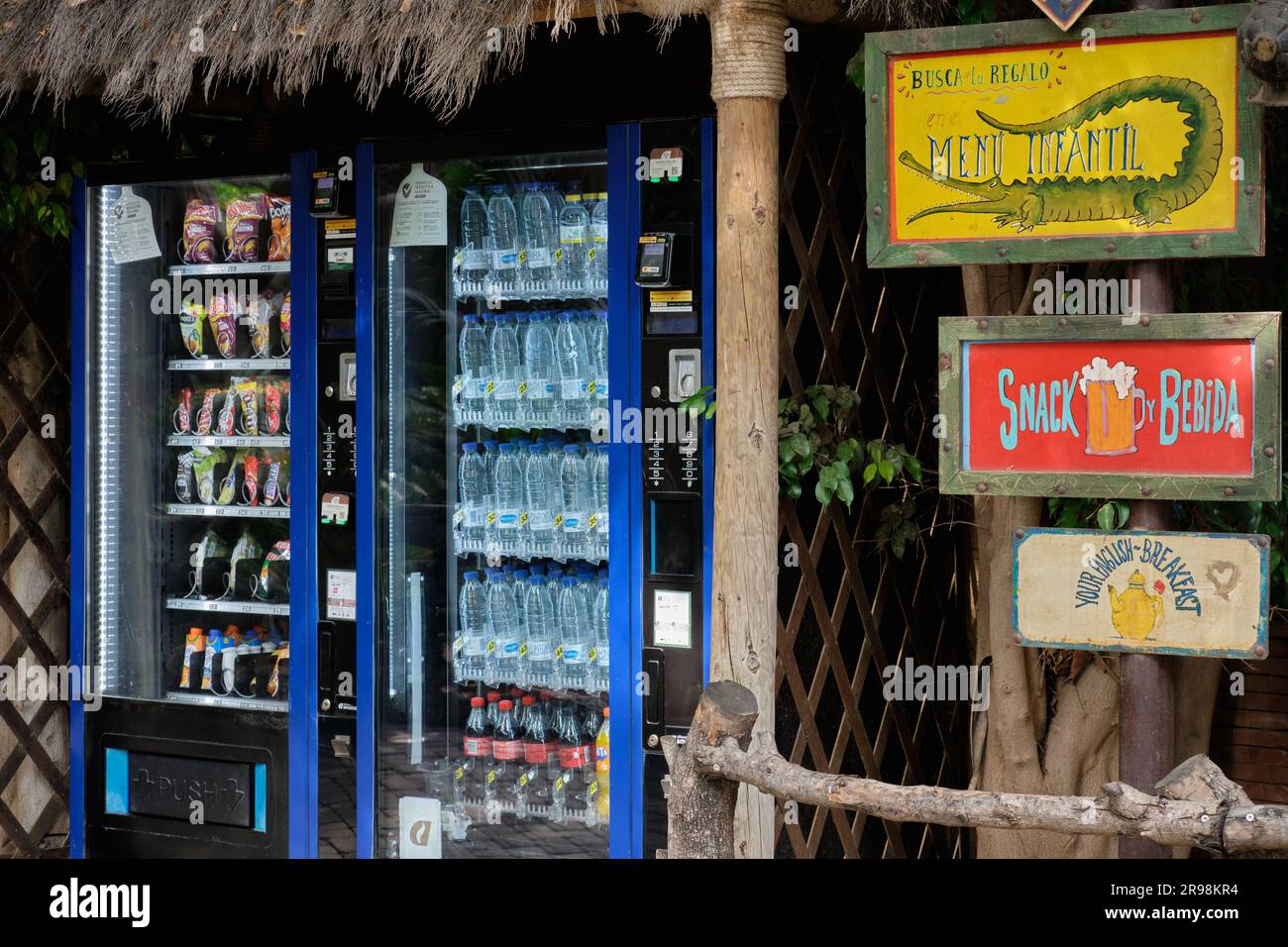Vending machines at zoo Bioparc Fuengirola, Málaga province, Spain ...